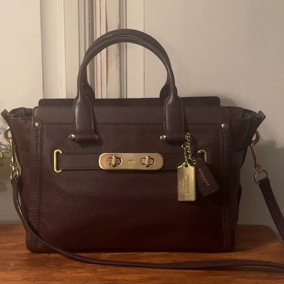 Coach | Bags | Coach Womens Swagger 27 Carryall Leather Satchel Bag ...